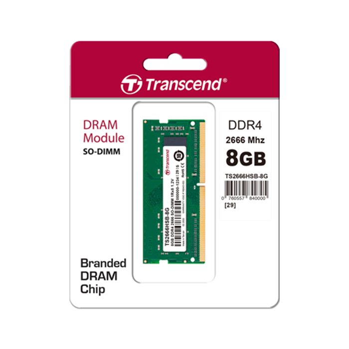 Transcend Laptop Ram 8GB DDR4 (2666Mhz) | Quality Computer